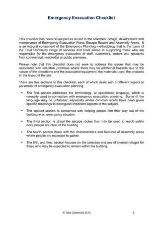 Emergency Evacuation Checklist Jim Burtles | PDF