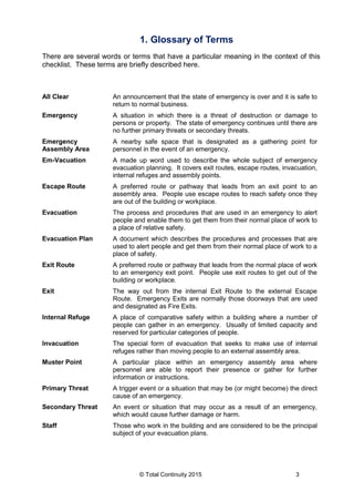 Emergency Evacuation Checklist Jim Burtles | PDF