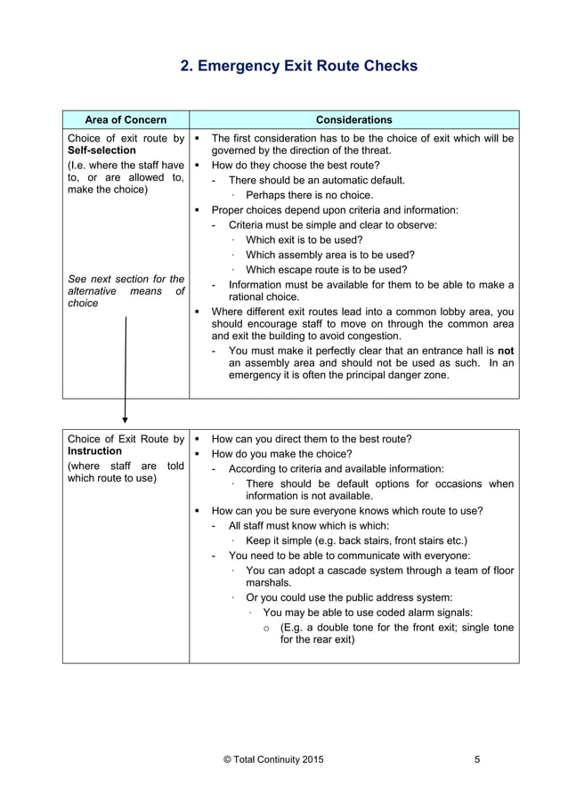 Emergency Evacuation Checklist Jim Burtles | PDF
