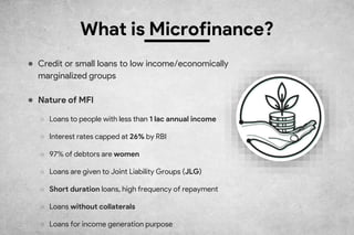Financial Inclusion: Role of Microfinance ; Economics | PPTX