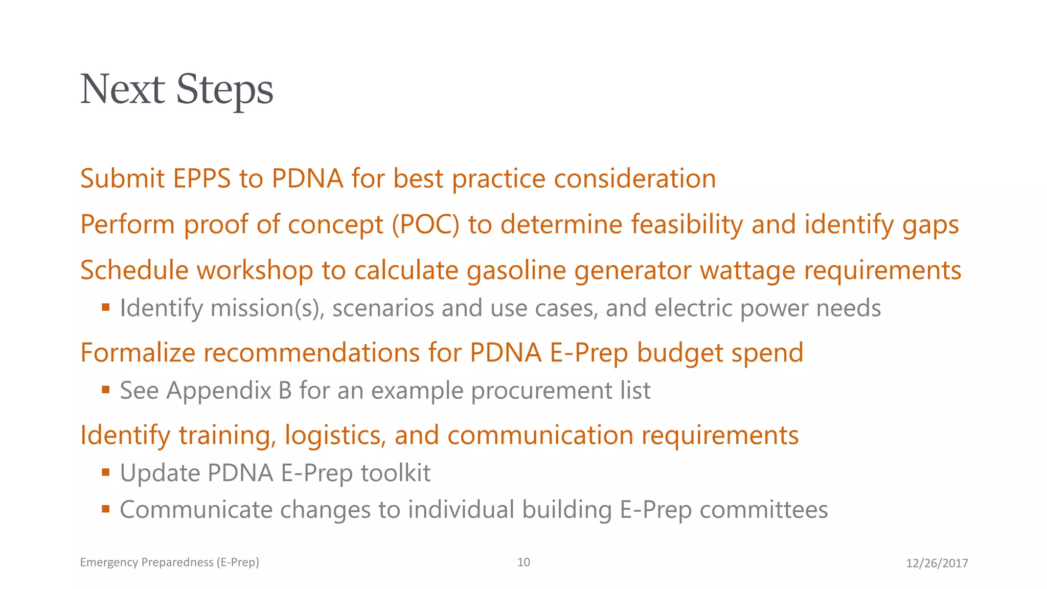 Emergency Electric Power Source Best Practice | PPT