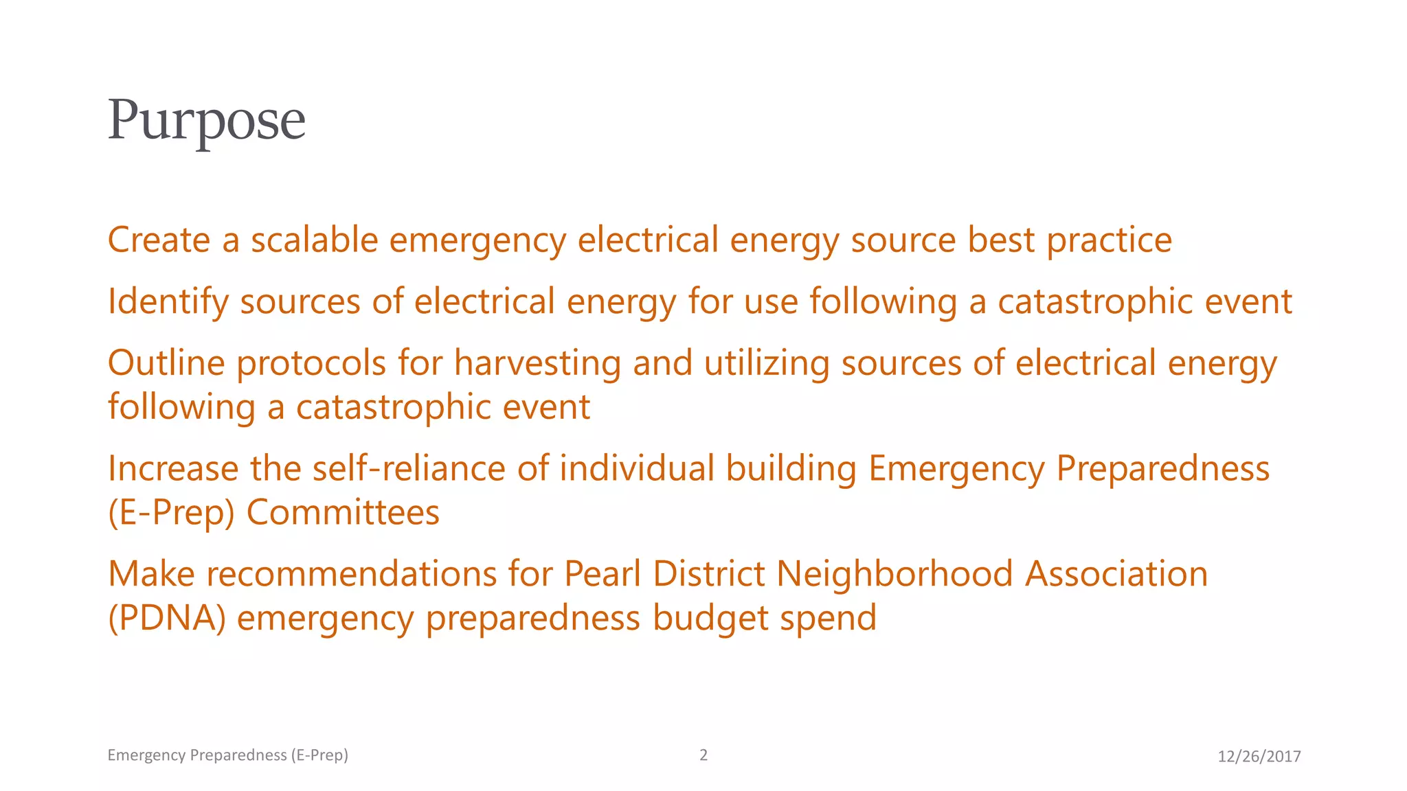 Emergency Electric Power Source Best Practice | PPT