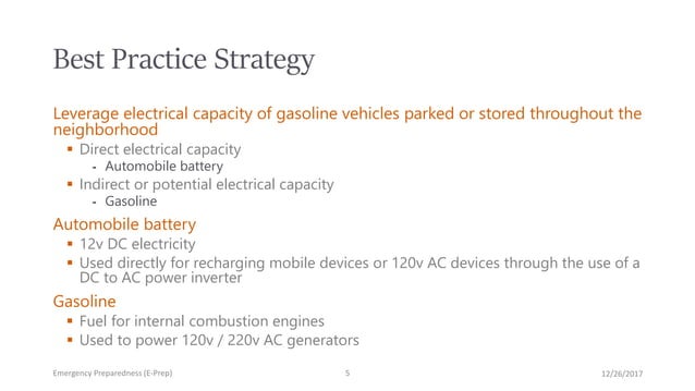 Emergency Electric Power Source Best Practice | PPT