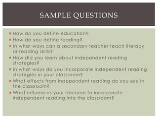 Eera presentation independent reading | PPT