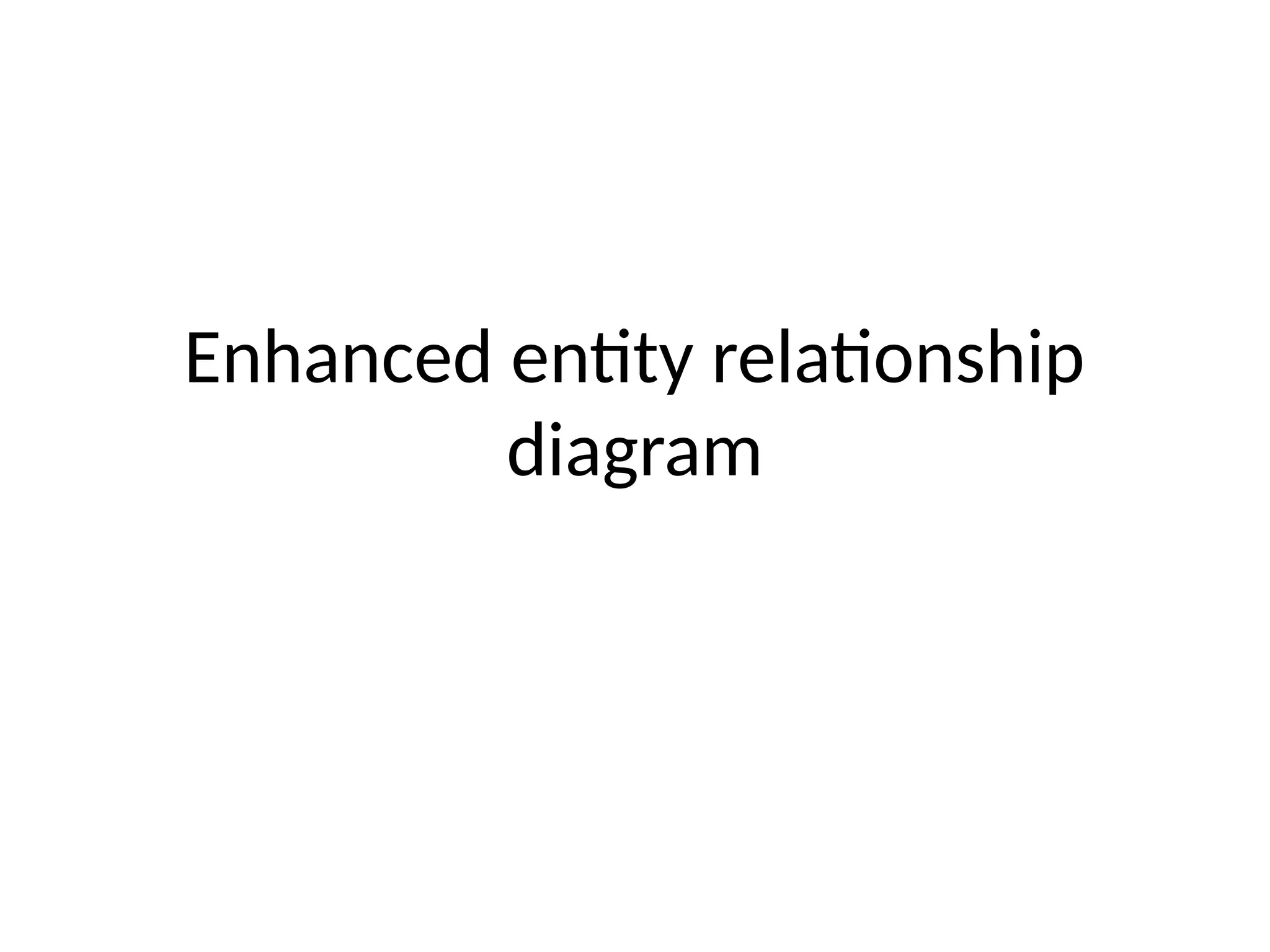 enhanced entity relationship diagram presentation | PPTX
