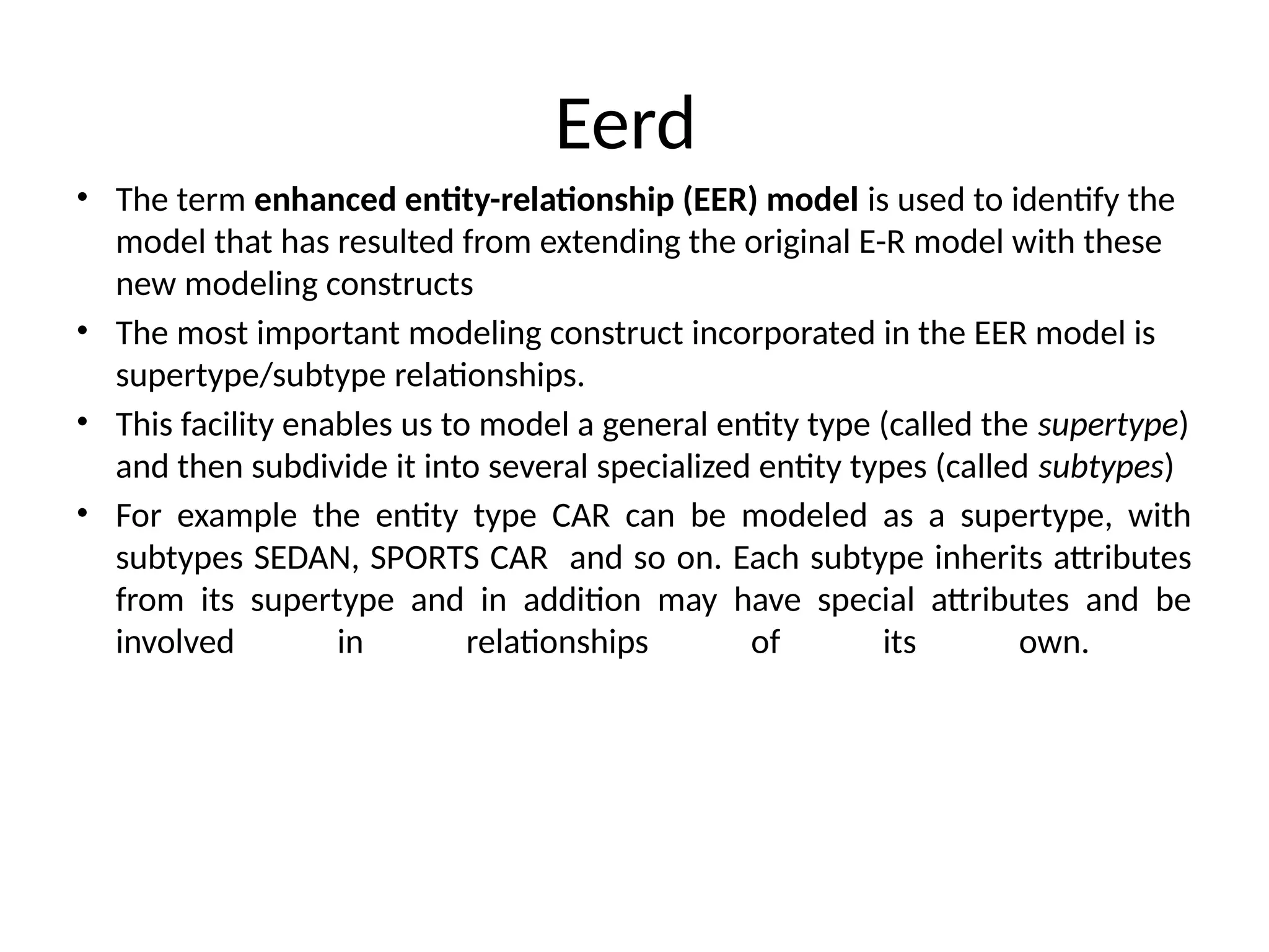 enhanced entity relationship diagram presentation | PPTX
