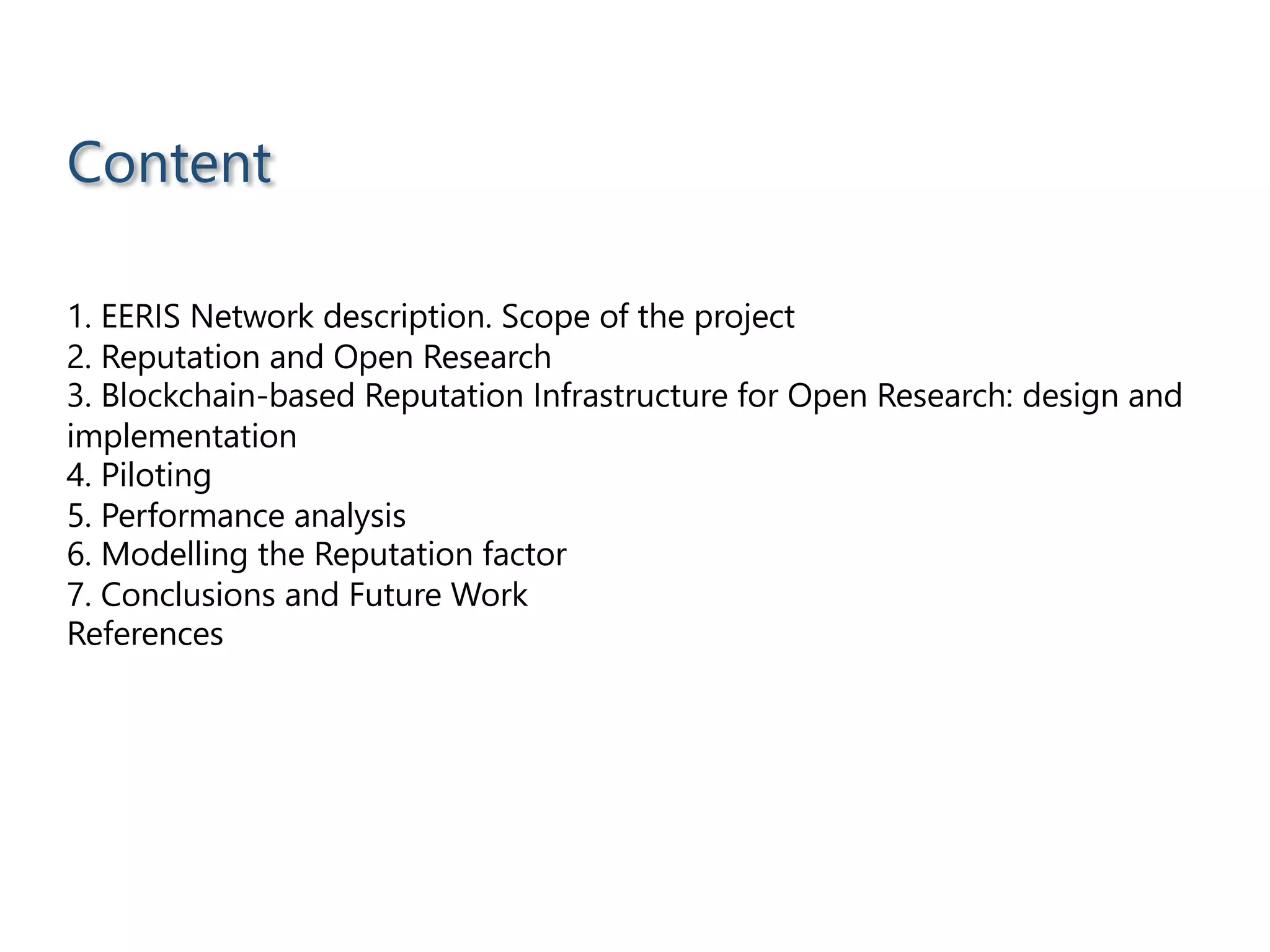 Building A Blockchain Based Reputation Infrastructure For Open Research