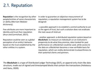 Building a Blockchain-based Reputation Infrastructure for Open Research ...