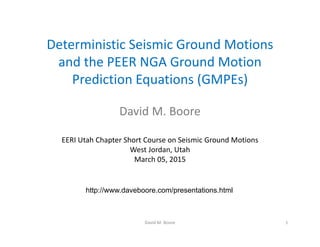 Deterministic Strong Ground Motions | PDF