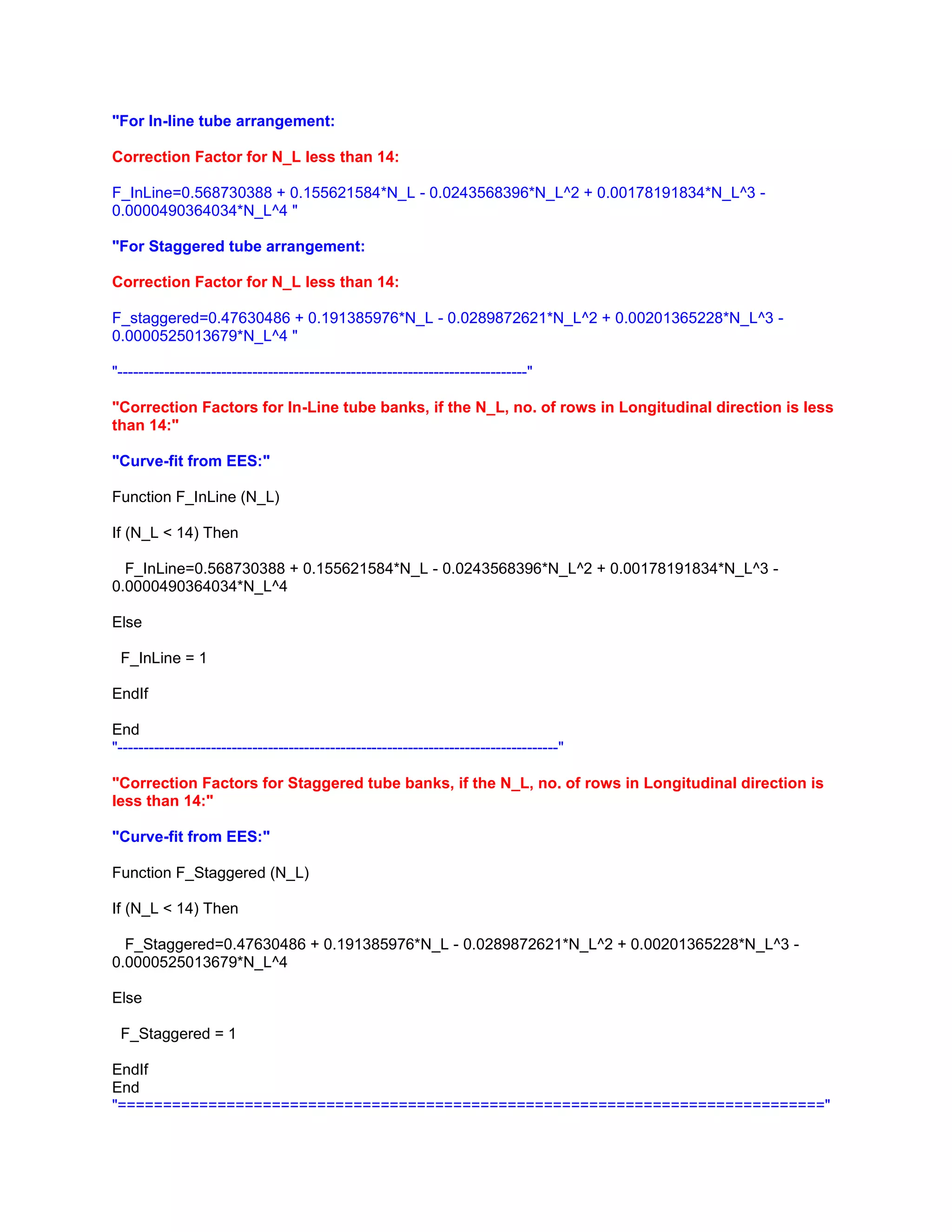 EES Functions and Procedures for Forced convection heat transfer | PDF | Physics | Science