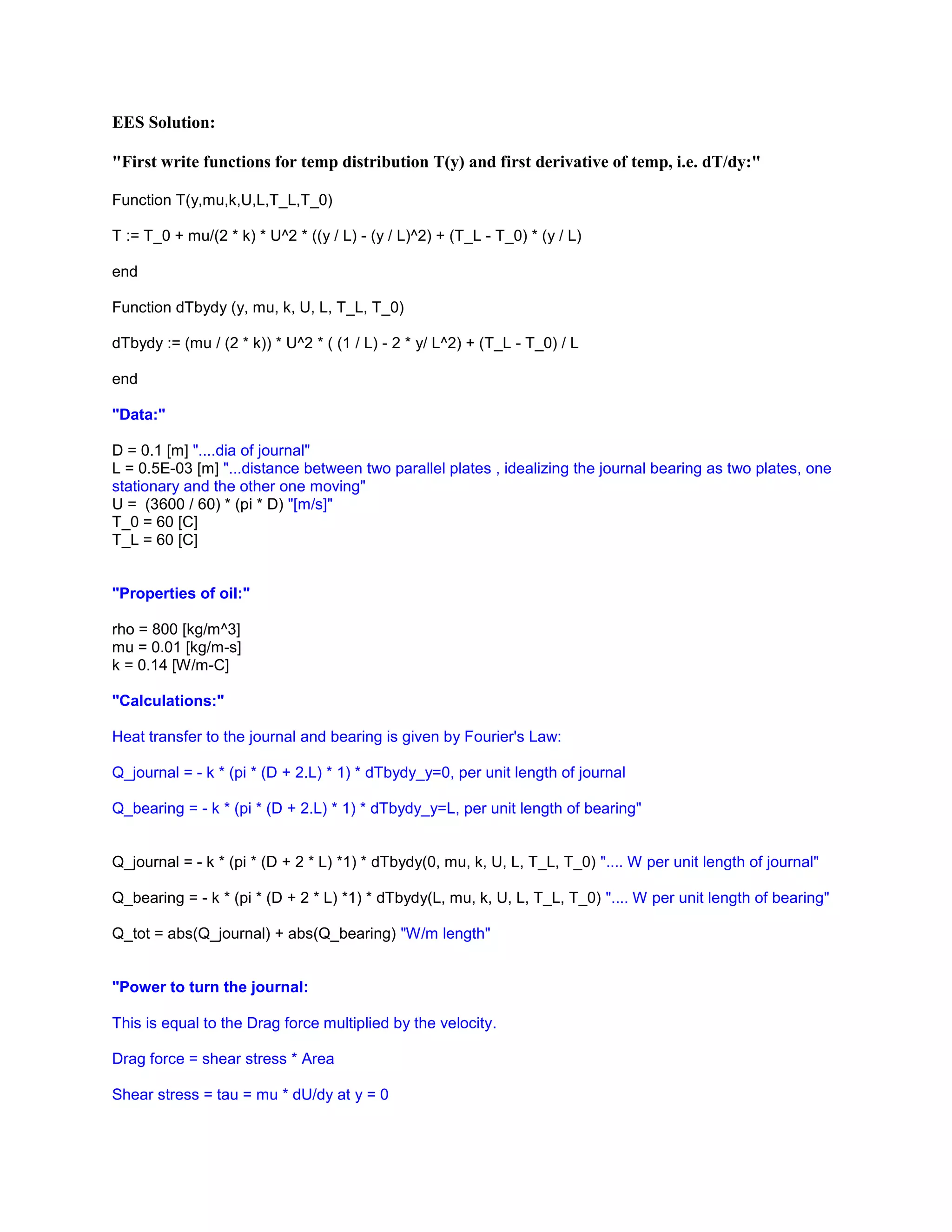 EES Functions and Procedures for Forced convection heat transfer | PDF ...