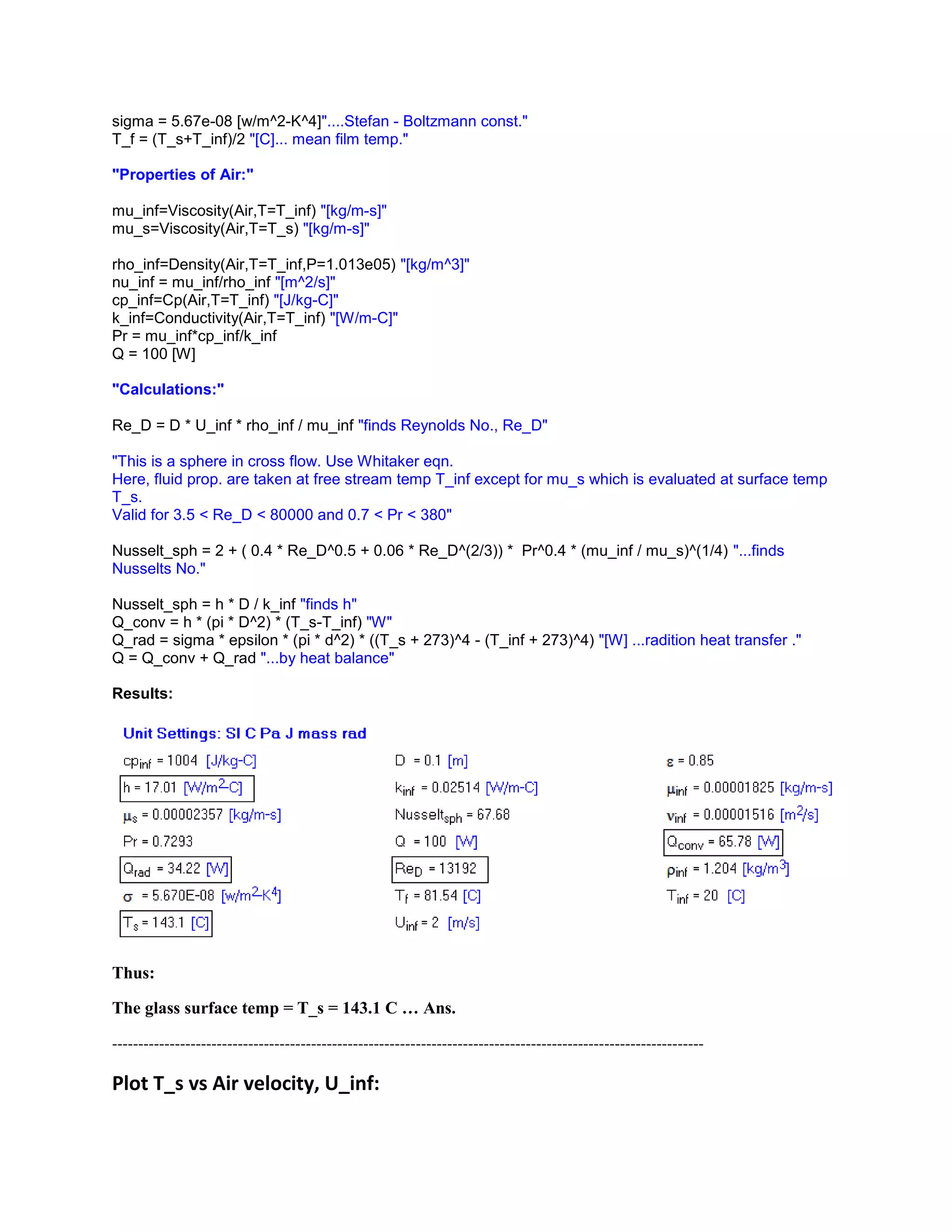 EES Functions and Procedures for Forced convection heat transfer | PDF | Physics | Science
