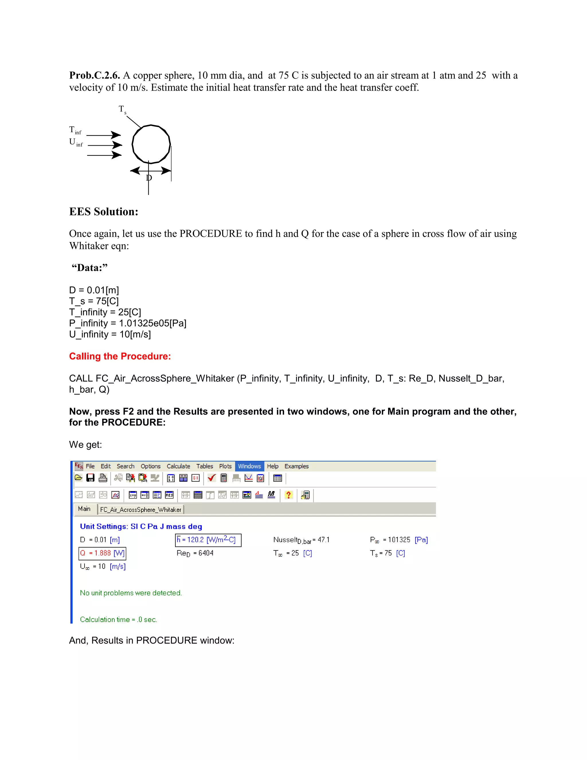 EES Functions and Procedures for Forced convection heat transfer | PDF | Physics | Science