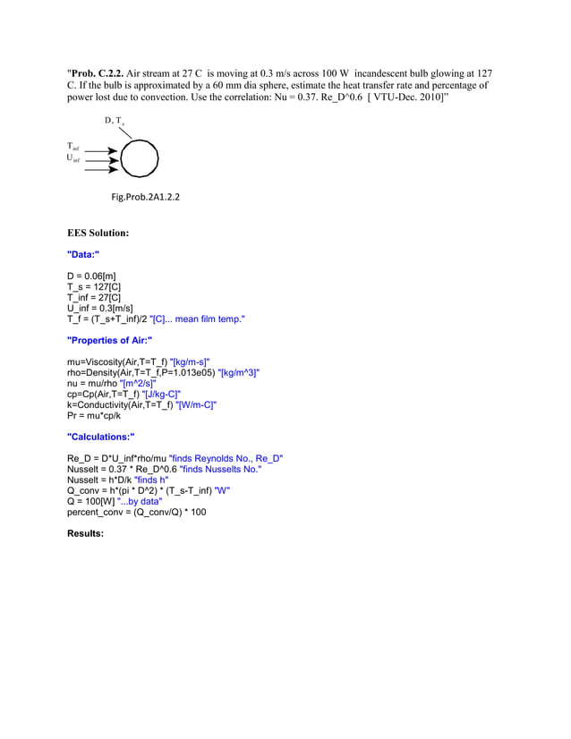 EES Functions and Procedures for Forced convection heat transfer | PDF ...