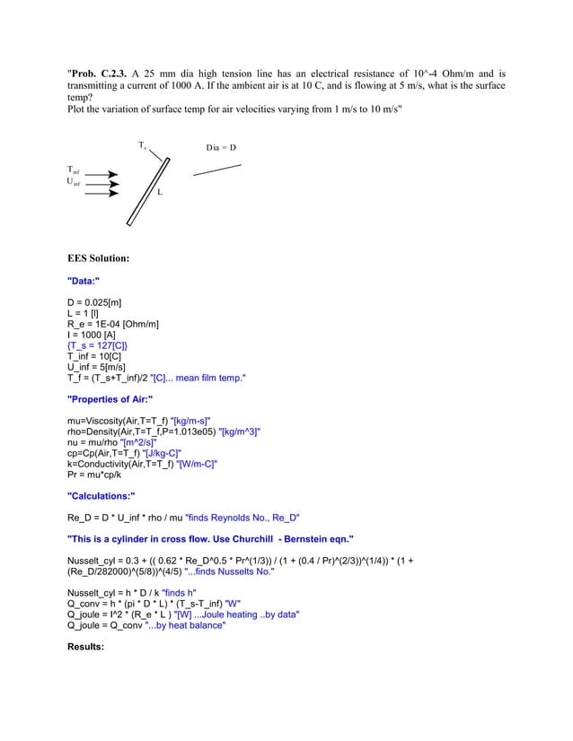 EES Functions and Procedures for Forced convection heat transfer | PDF ...