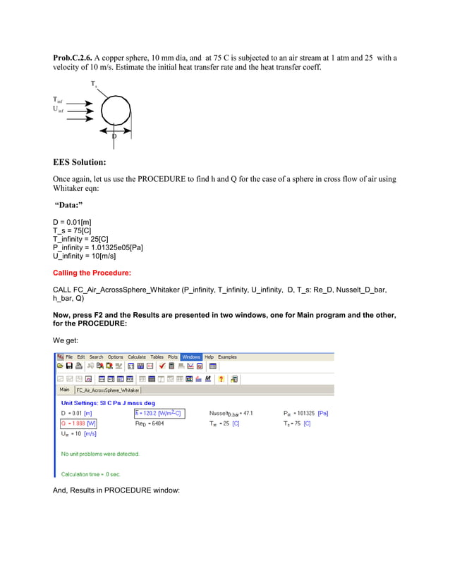 EES Functions and Procedures for Forced convection heat transfer | PDF ...