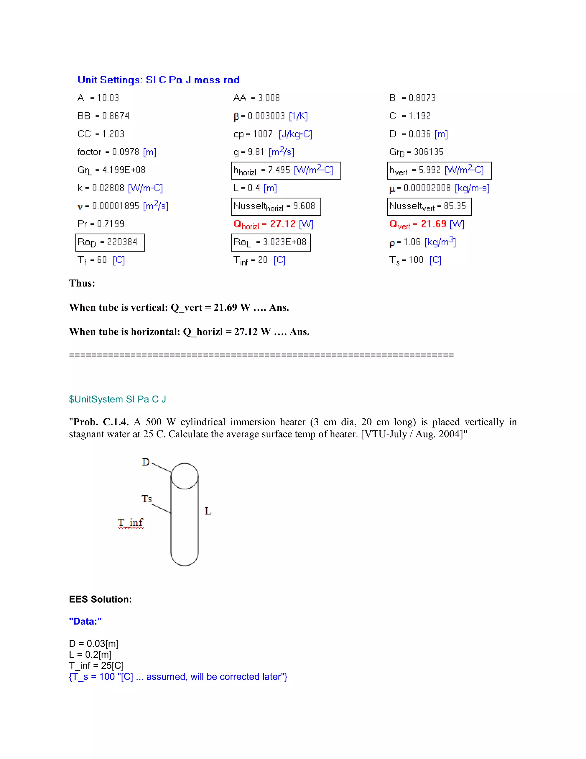 EES Functions and Procedures for Natural convection heat transfer | PDF