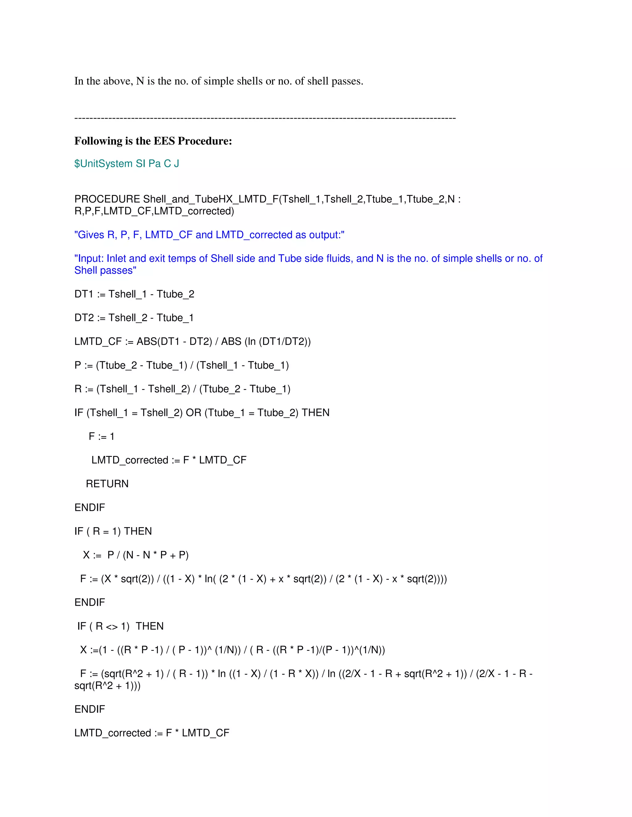 EES Procedures and Functions for Heat exchanger calculations | PDF
