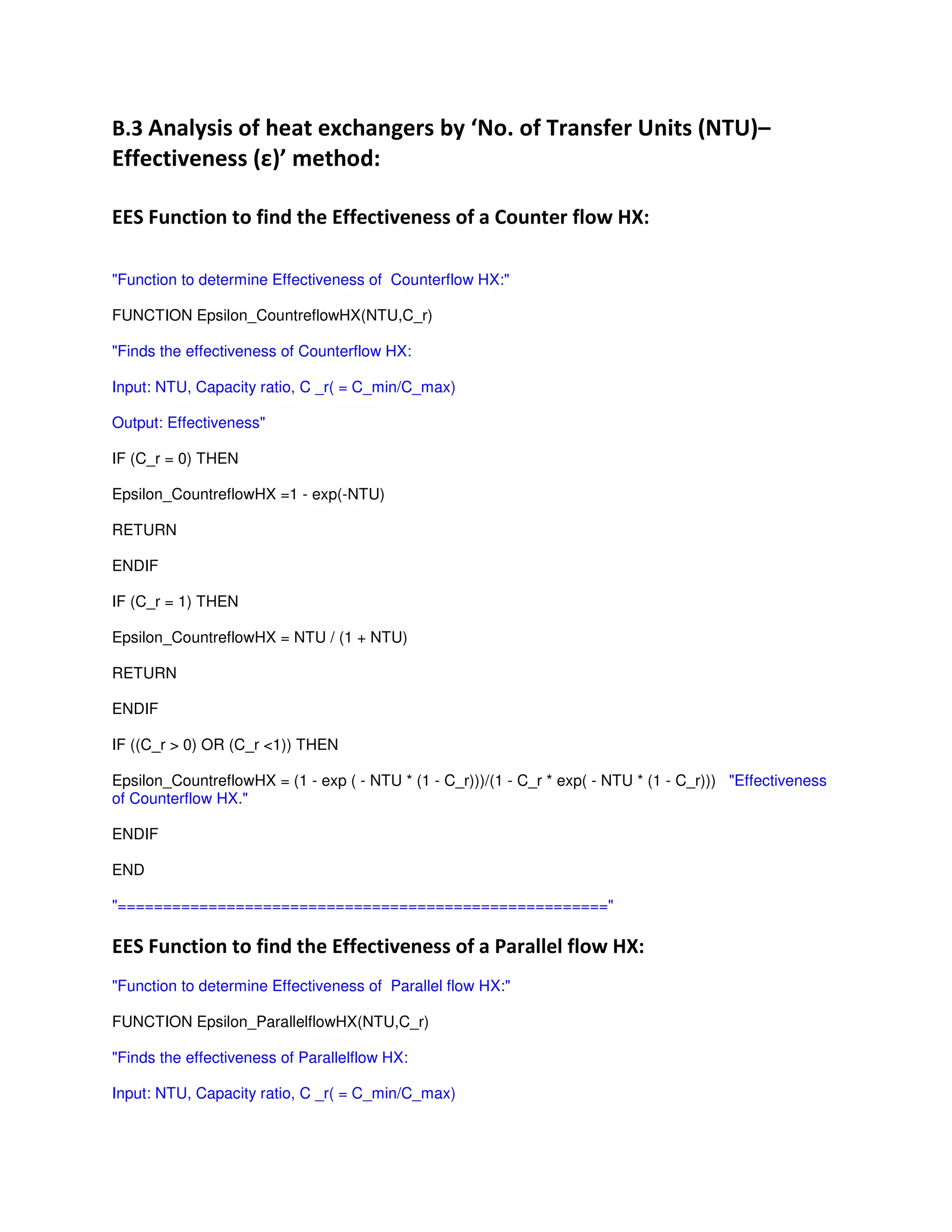 EES Procedures and Functions for Heat exchanger calculations | PDF