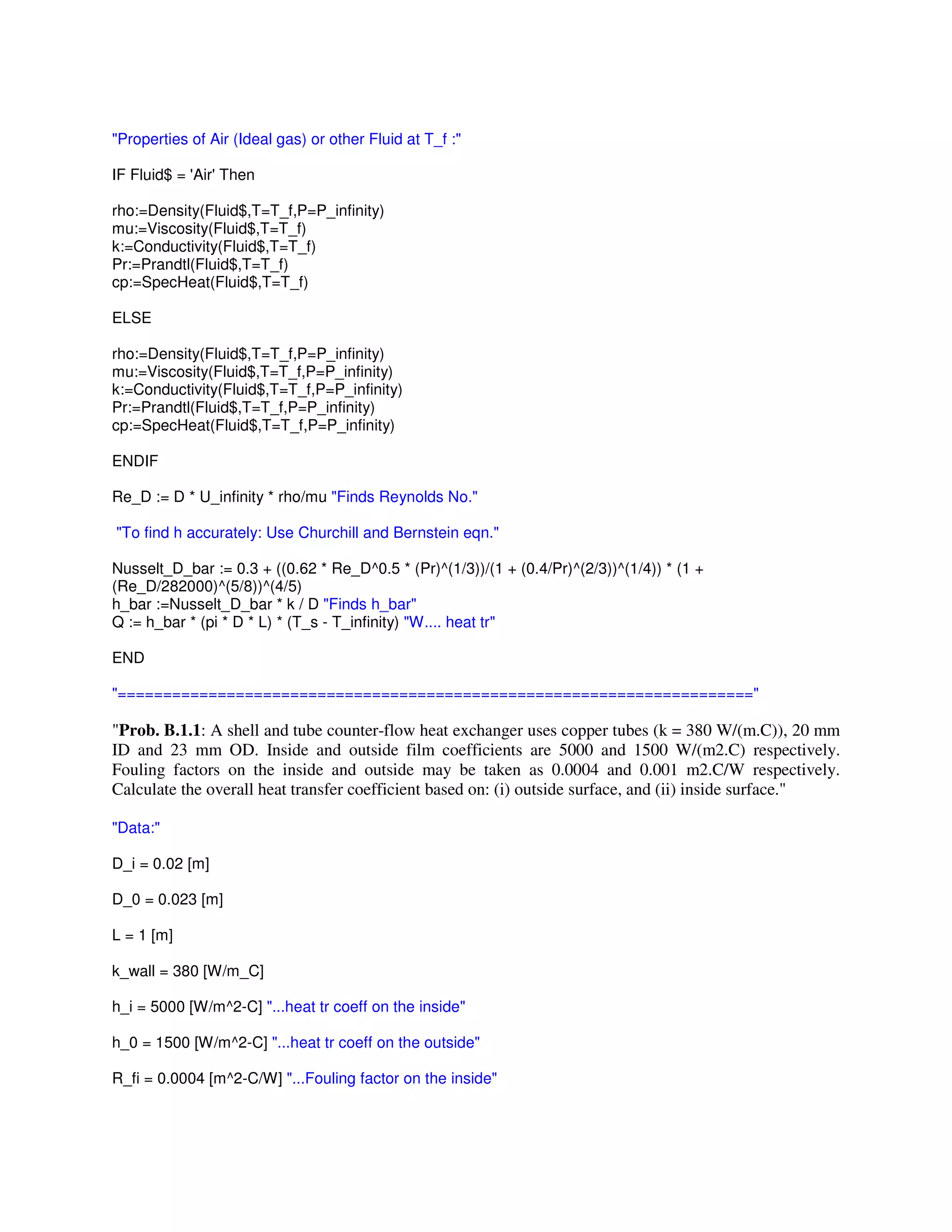 EES Procedures and Functions for Heat exchanger calculations | PDF