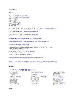 EES Procedures and Functions for Heat exchanger calculations | PDF