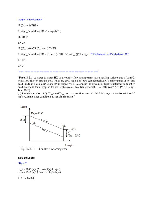 EES Procedures and Functions for Heat exchanger calculations | PDF