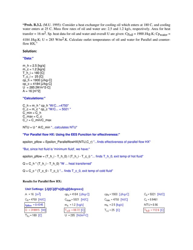 EES Procedures and Functions for Heat exchanger calculations | PDF
