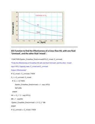 EES Procedures and Functions for Heat exchanger calculations | PDF