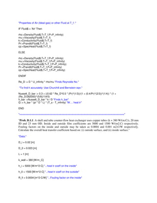 EES Procedures and Functions for Heat exchanger calculations | PDF