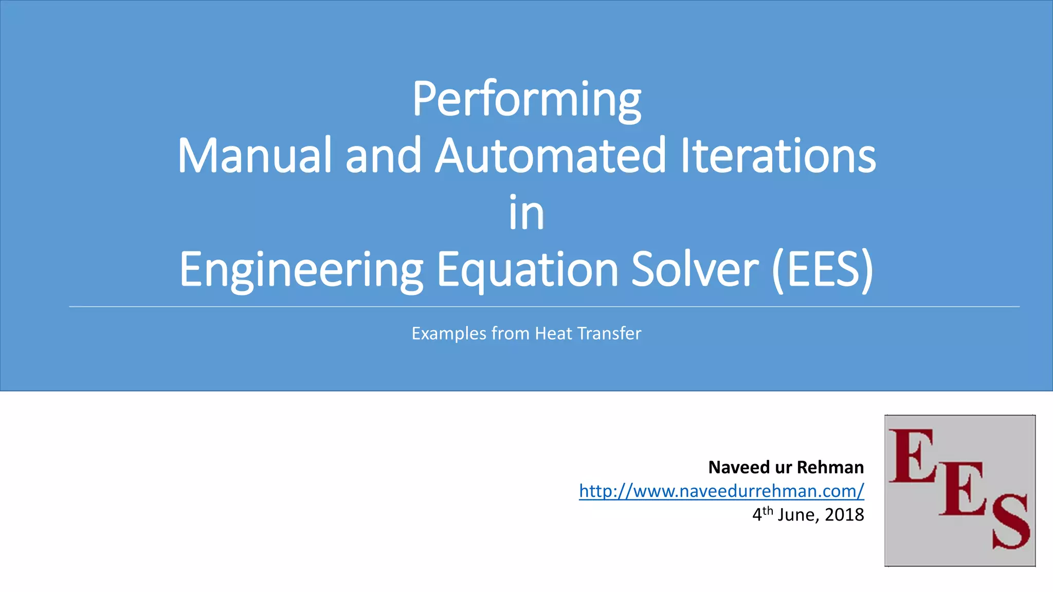 Performing Iterations in EES | PPTX