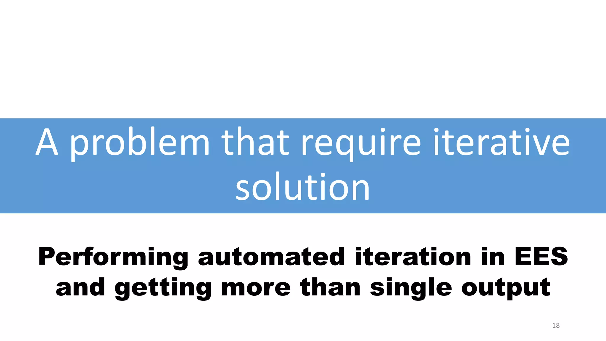 Performing Iterations in EES | PPTX | Chemistry | Science