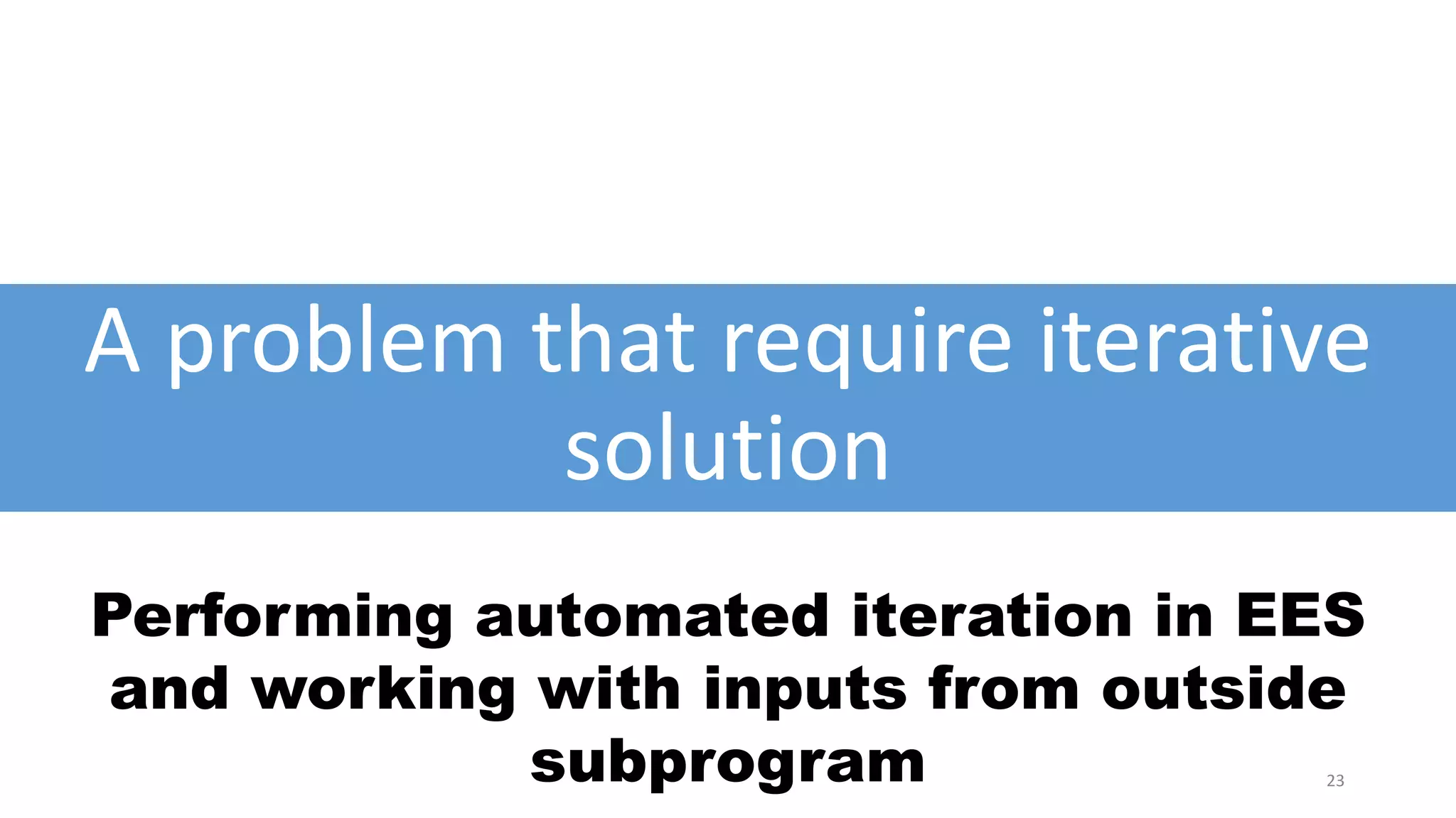 Performing Iterations in EES | PPTX