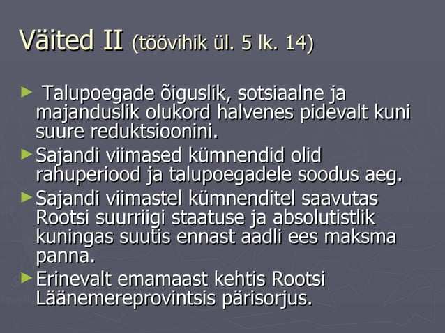 Eesti 17. sajandil. Rootsi aeg | PPT