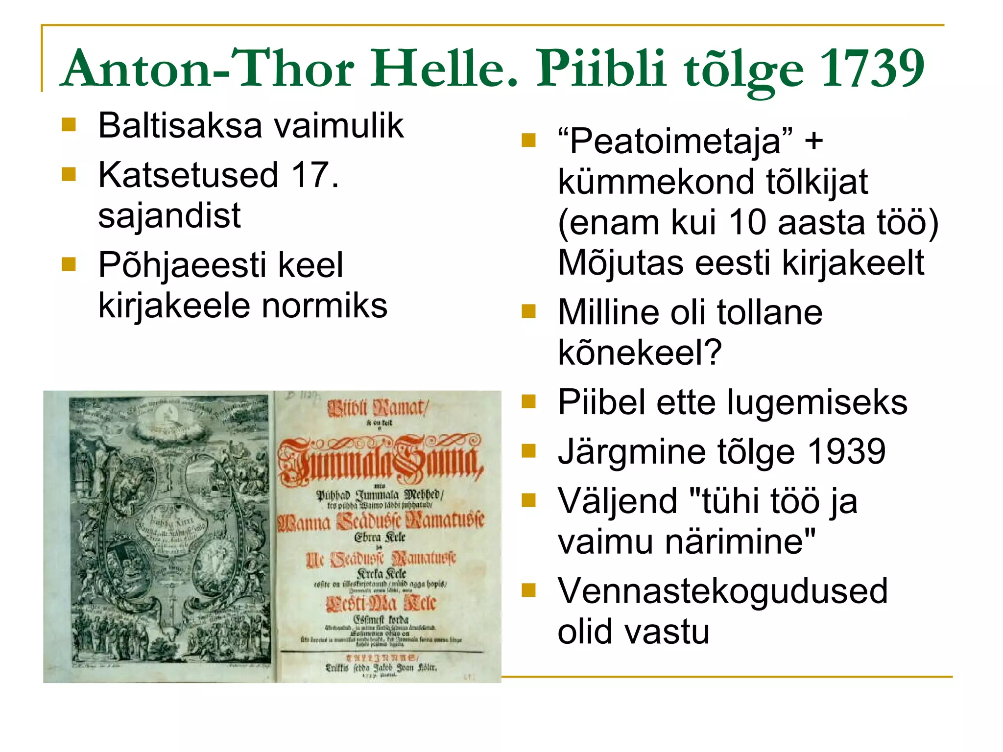 Eesti 18. sajandil. Kultuur | PPT