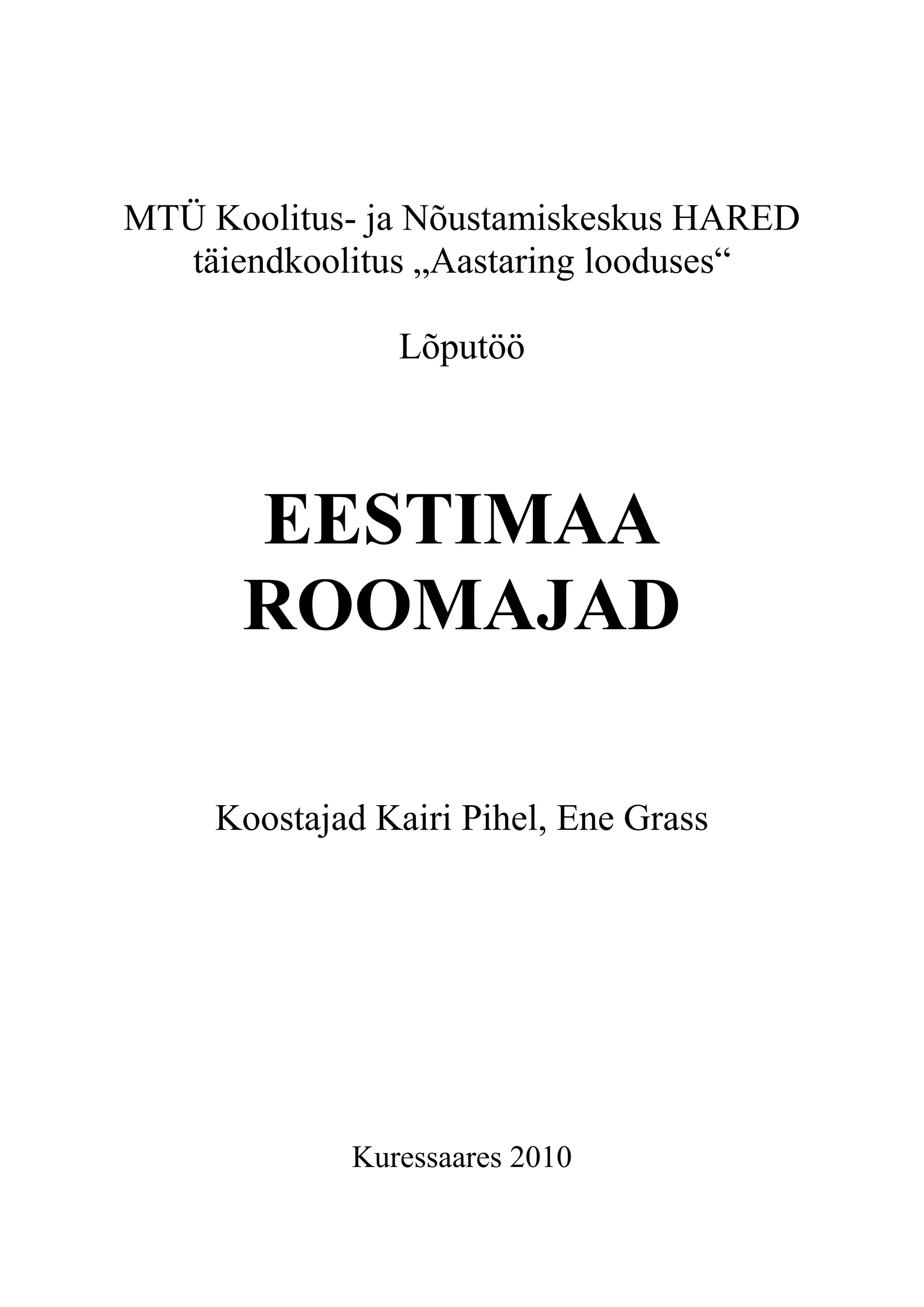 Eestimaa roomajad | DOCX