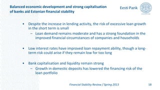Financial Stability Review 1/2013 | PPTX
