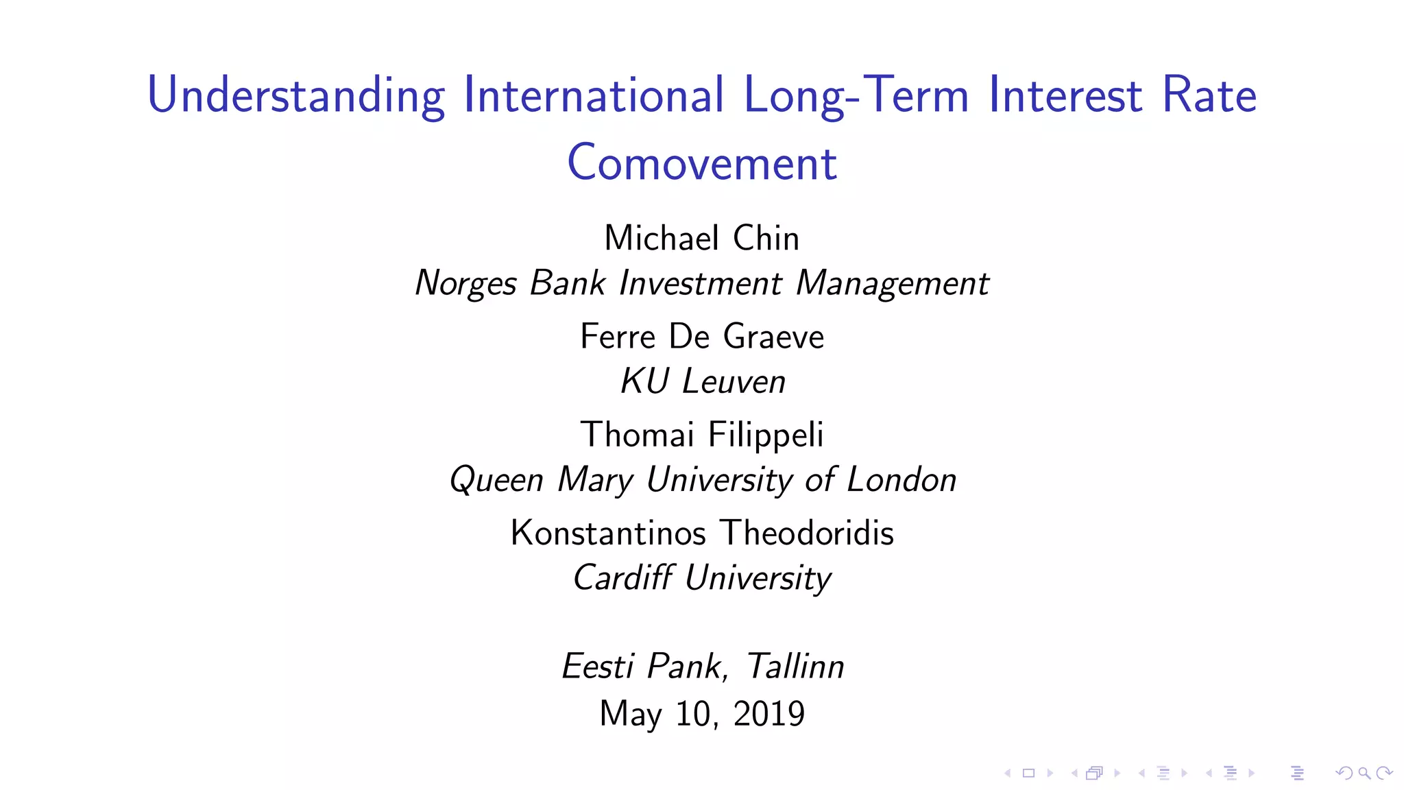 Understanding International Long-Term Interest Rate Comovement | PPT