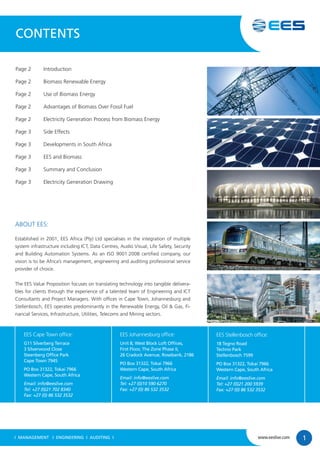 Ees white paper biomass mr | PDF | Power and Energy Industry | Industries