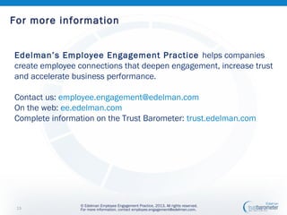 Employee Engagement Insights from the 2013 Edelman Trust Barometer | PPT