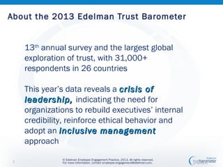 Employee Engagement Insights from the 2013 Edelman Trust Barometer | PPT