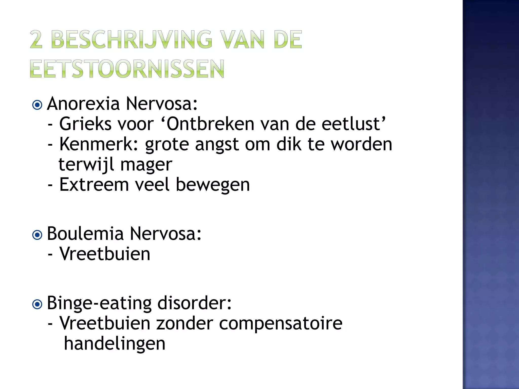 Eetstoornissen bij adolescenten powerpoint | PPTX