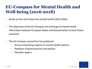 EU Compass for action on mental health and wellbeing | PPTX