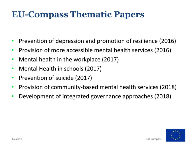 EU Compass for action on mental health and wellbeing | PPT | Free Download