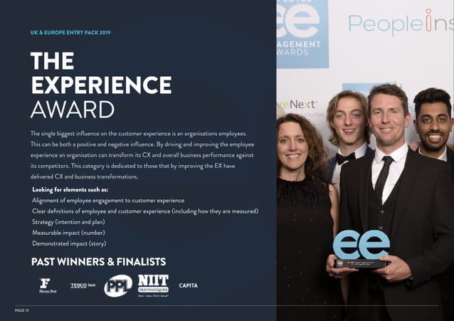 The 2019 UK & European Employee Engagement Awards Entry Pack | PPT