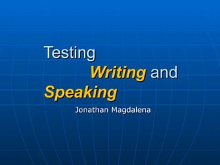 Testing Productive Skills | PPT