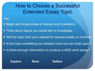 EE Workshop1 (Topic Exploration) | PPT | Free Download