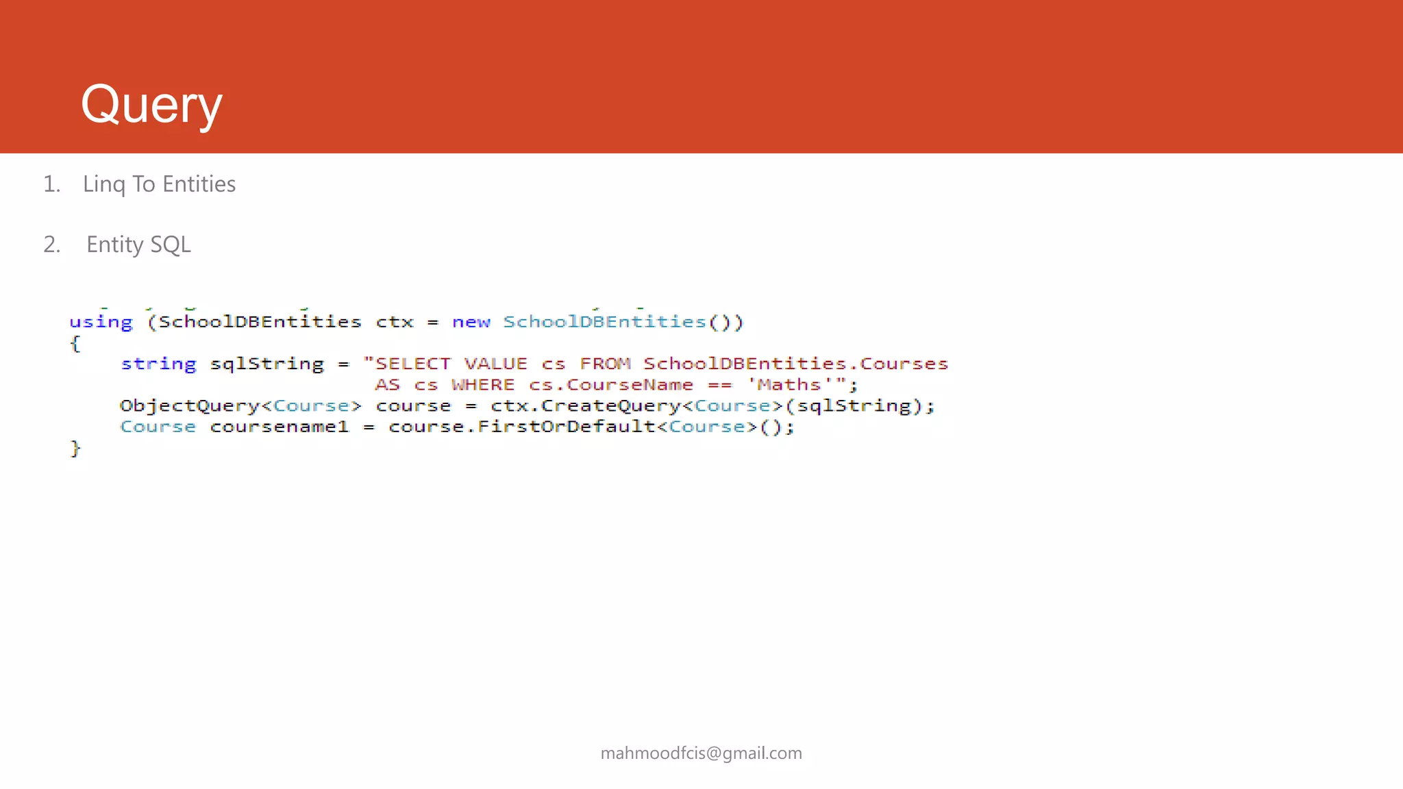Microsoft Entity Framework | PPT