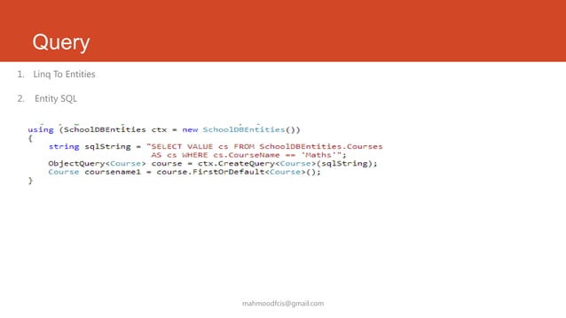 Microsoft Entity Framework | PPT