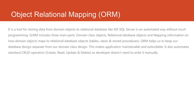 Microsoft Entity Framework | PPT