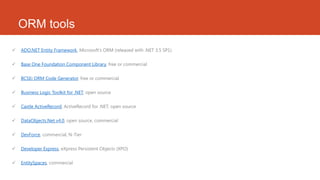Microsoft Entity Framework | PPT